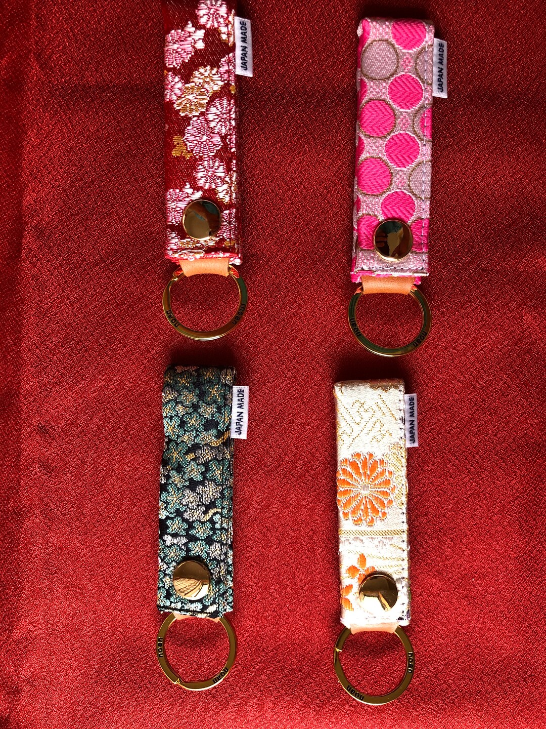 Key Ring Japanese Traditional Pattern Flower Made in Japan Paulownia ...