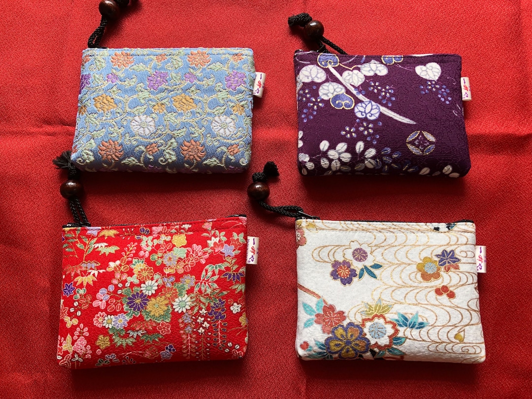 Japanese Small Floral Bag Zipper Mini Pouch Cosmetic Card Case Change ...