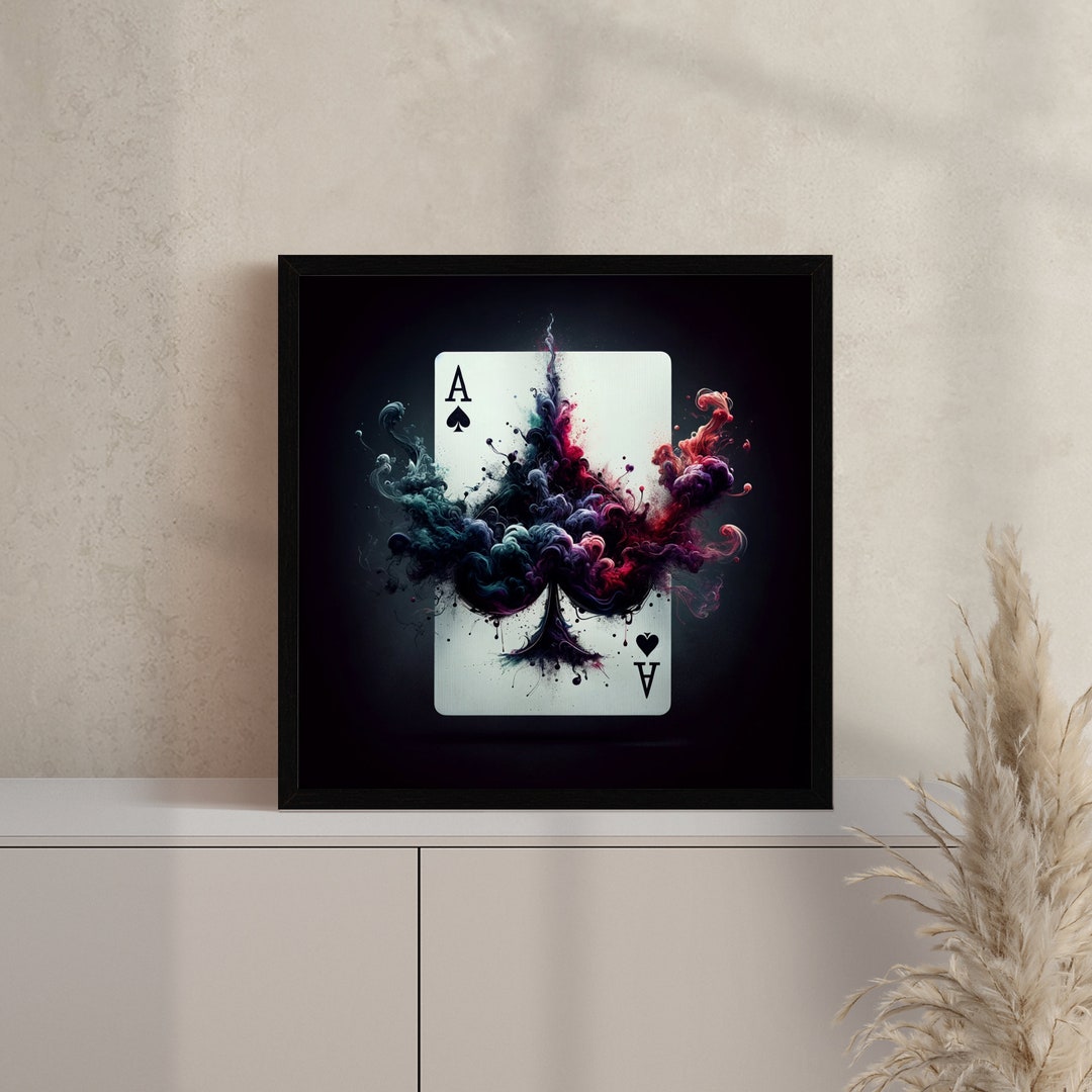 Ace of Spades Abstract Explosion Colourful Art Card Print - Etsy