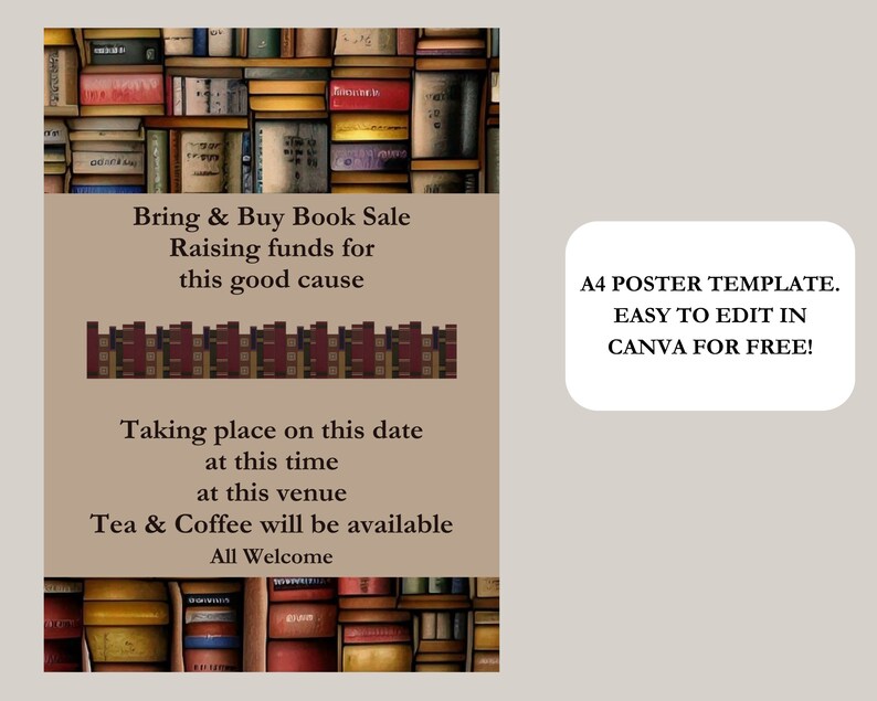 A Book Sale Poster Template. It Can Be Adapted for Other Uses, a Poster ...
