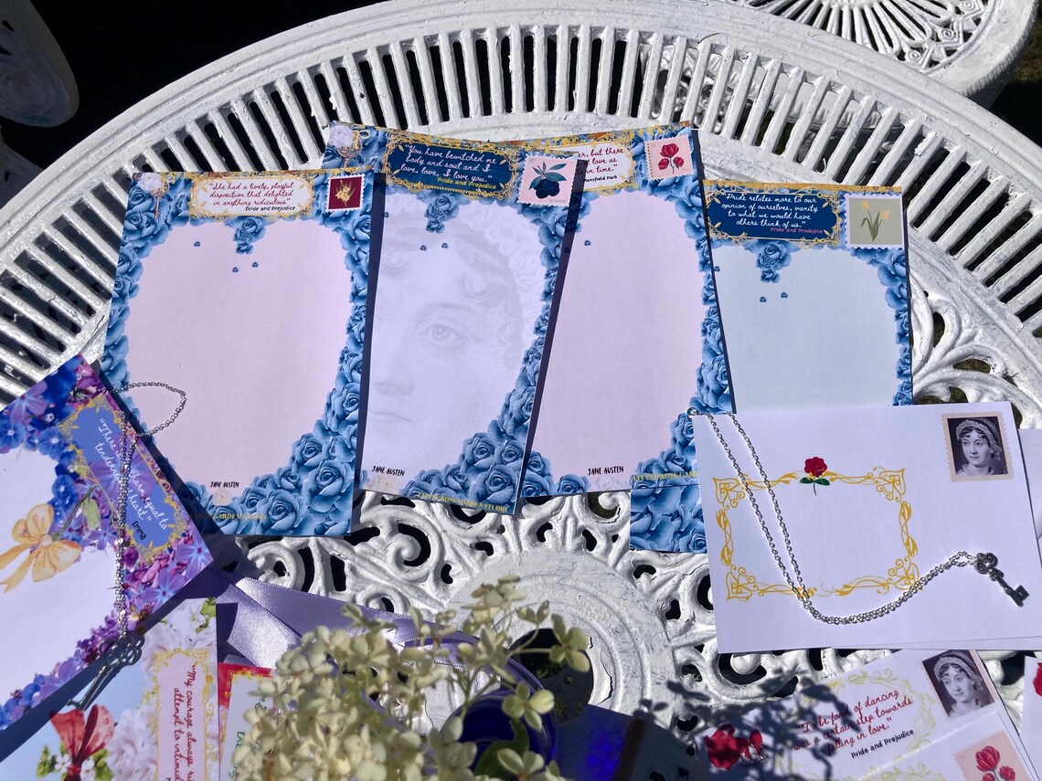 Jane Austen Quotes WRITING PAPER Set, PDF Printable Download, 16 Unique ...