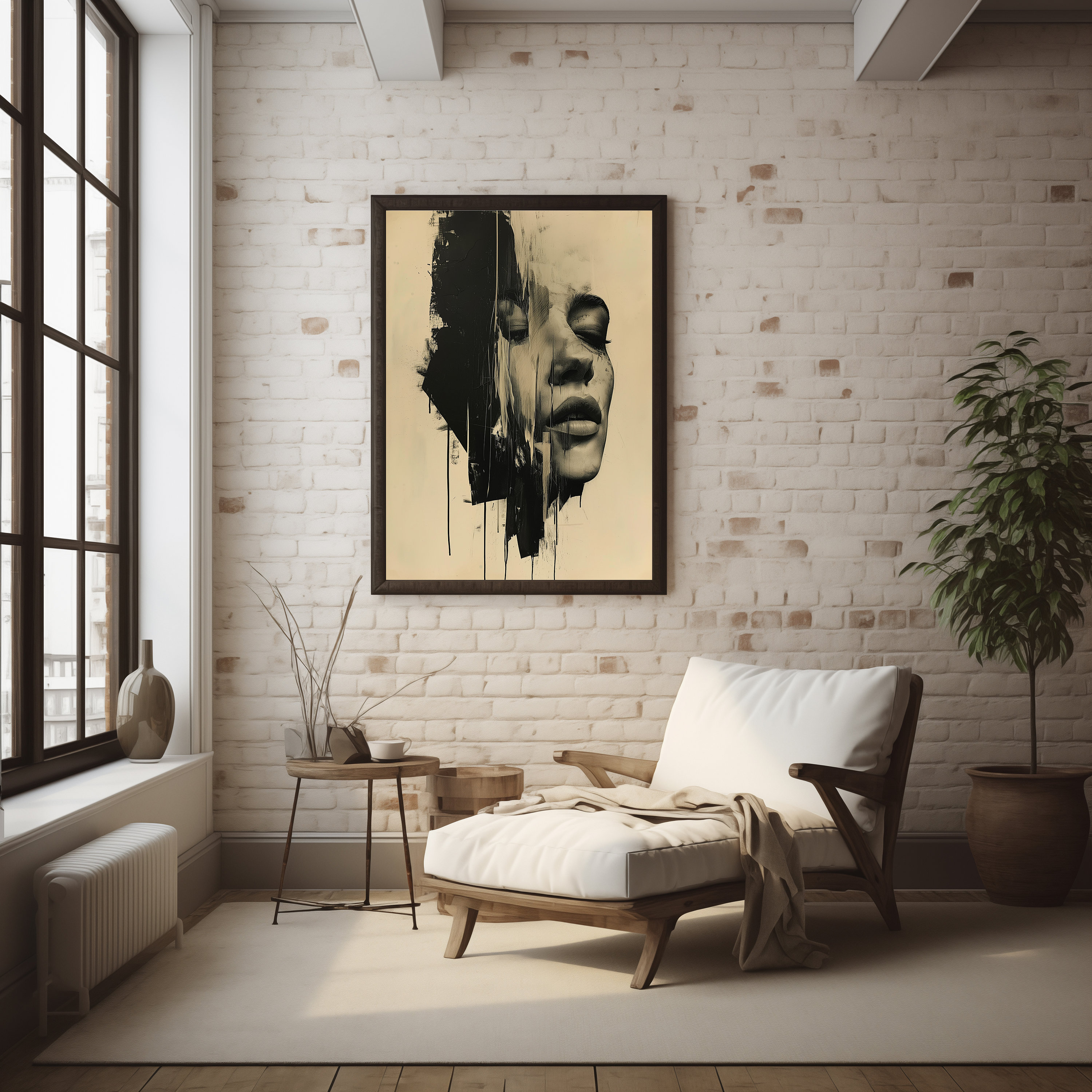 Abstract Face Painting, Abstract Face Painting Print, Poetic Woman in ...