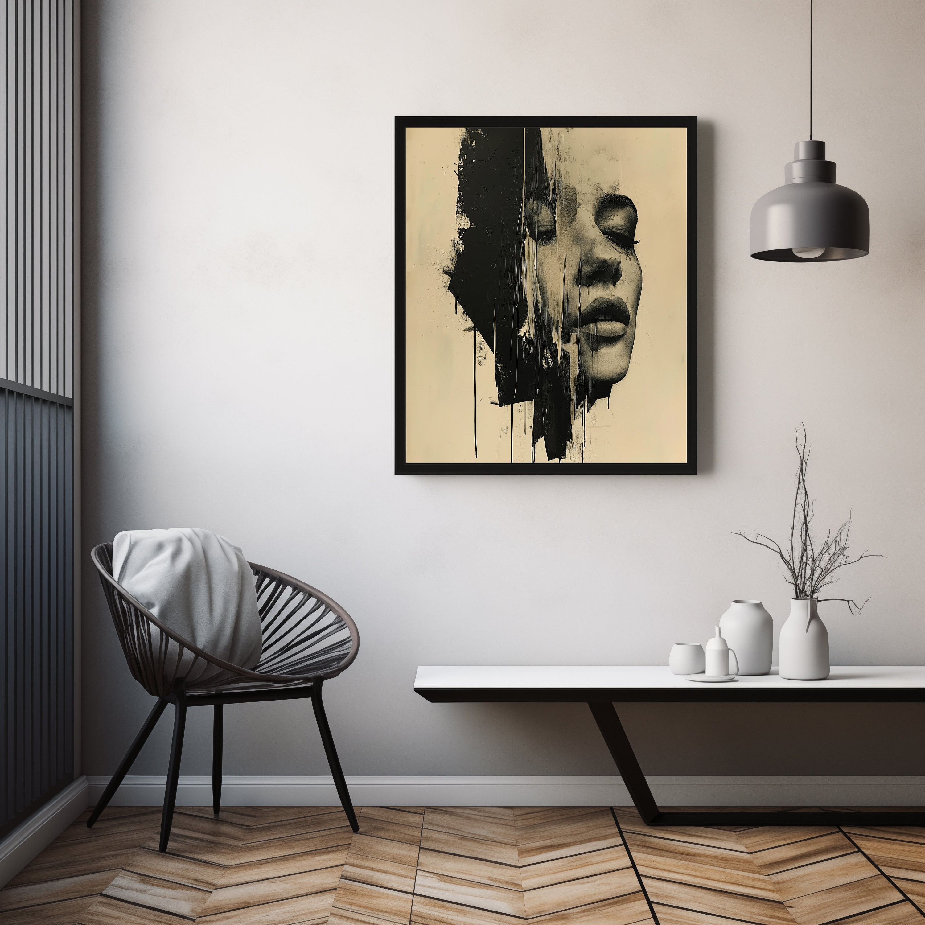 Abstract Face Painting, Abstract Face Painting Print, Poetic Woman in ...