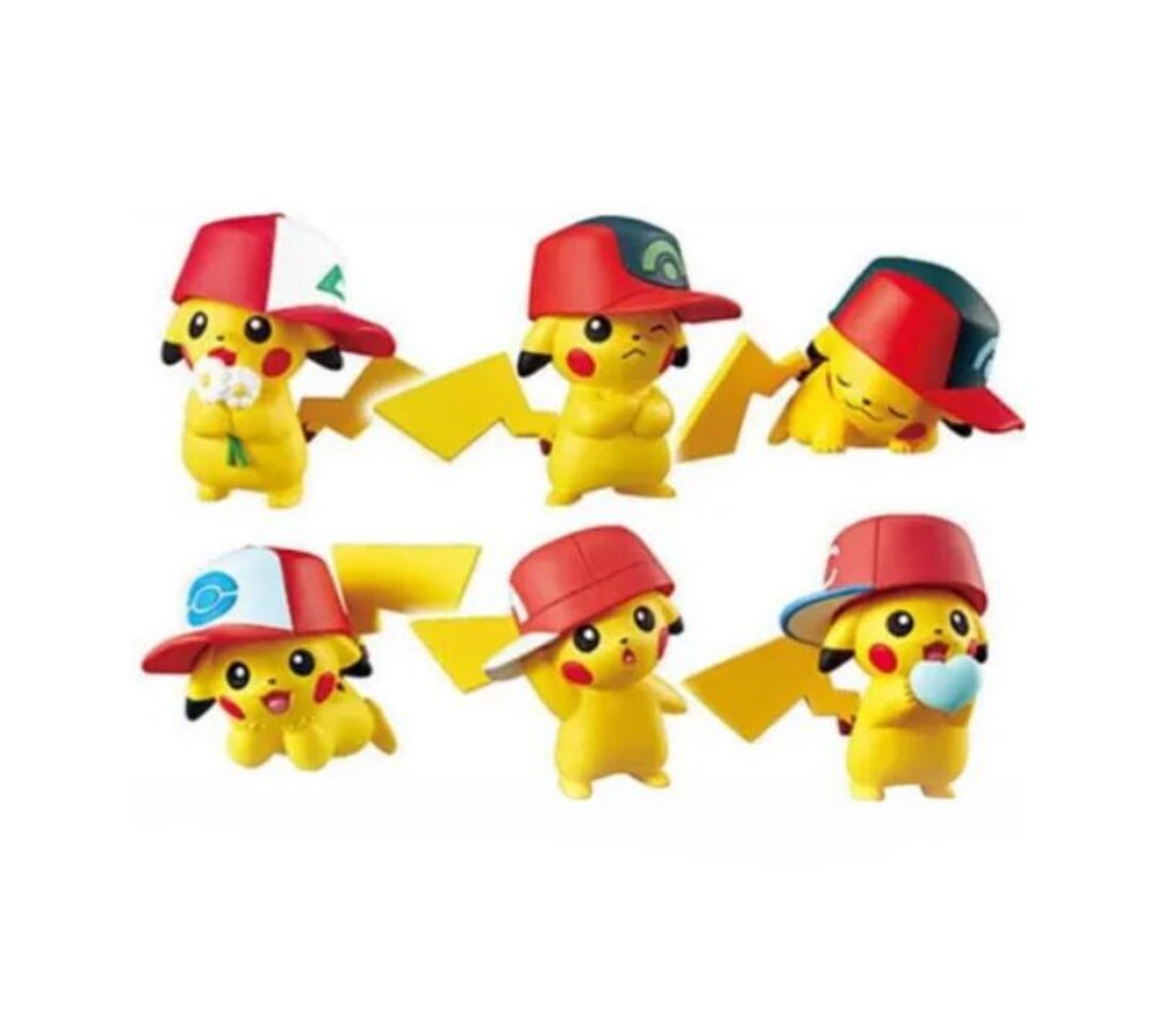 Pokemon Center 6 Figures Set Pikachu Ash's Hat Album Collection - Etsy