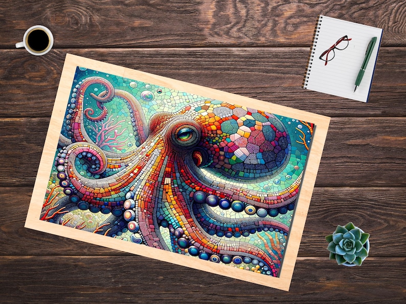 Colorful Octopus Puzzle | Glossy Art Jigsaw | 110-1014 Pieces | Eco ...