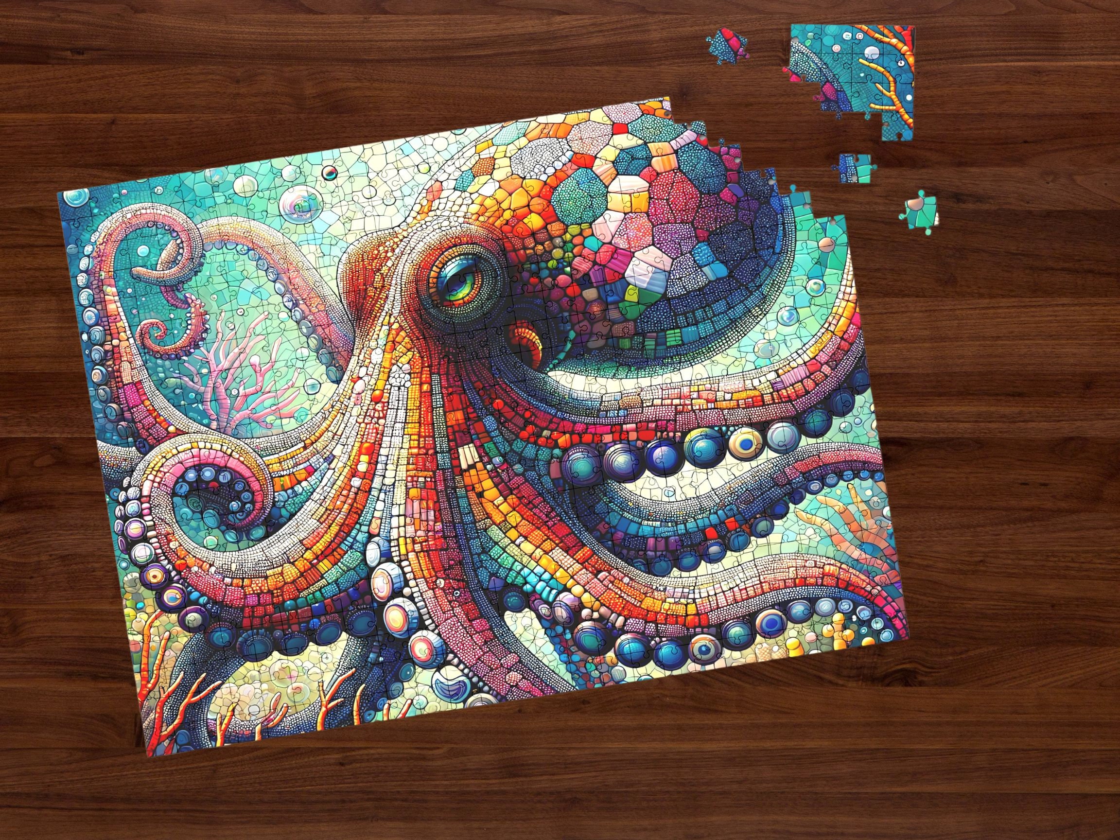 Colorful Octopus Puzzle | Glossy Art Jigsaw | 110-1014 Pieces | Eco ...