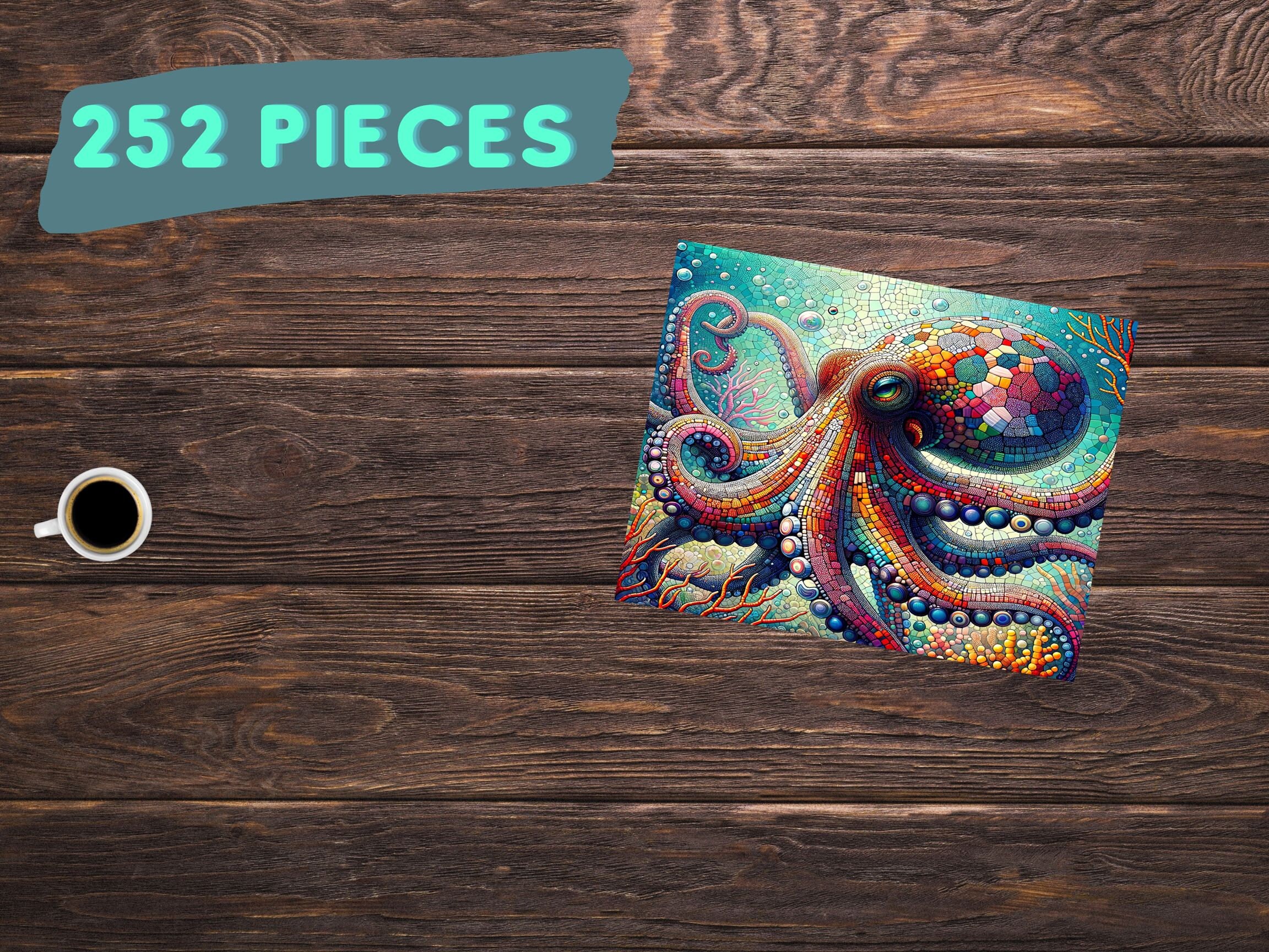 Colorful Octopus Puzzle | Glossy Art Jigsaw | 110-1014 Pieces | Eco ...