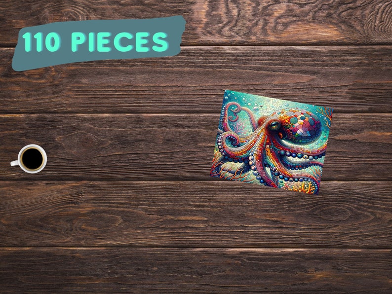 Colorful Octopus Puzzle | Glossy Art Jigsaw | 110-1014 Pieces | Eco ...