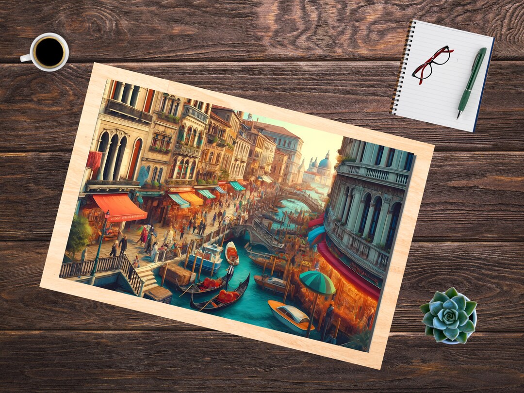 Venice, Italy, Venetian Dreamscape Puzzle - Vibrant Canal Life Jigsaw ...