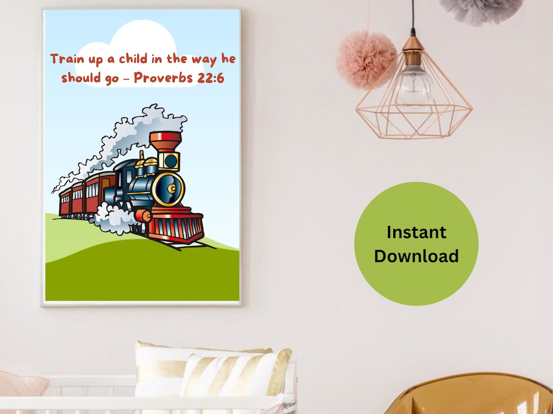 Train Railroad Nursery Print Instant Download for Baby Room Git for New ...
