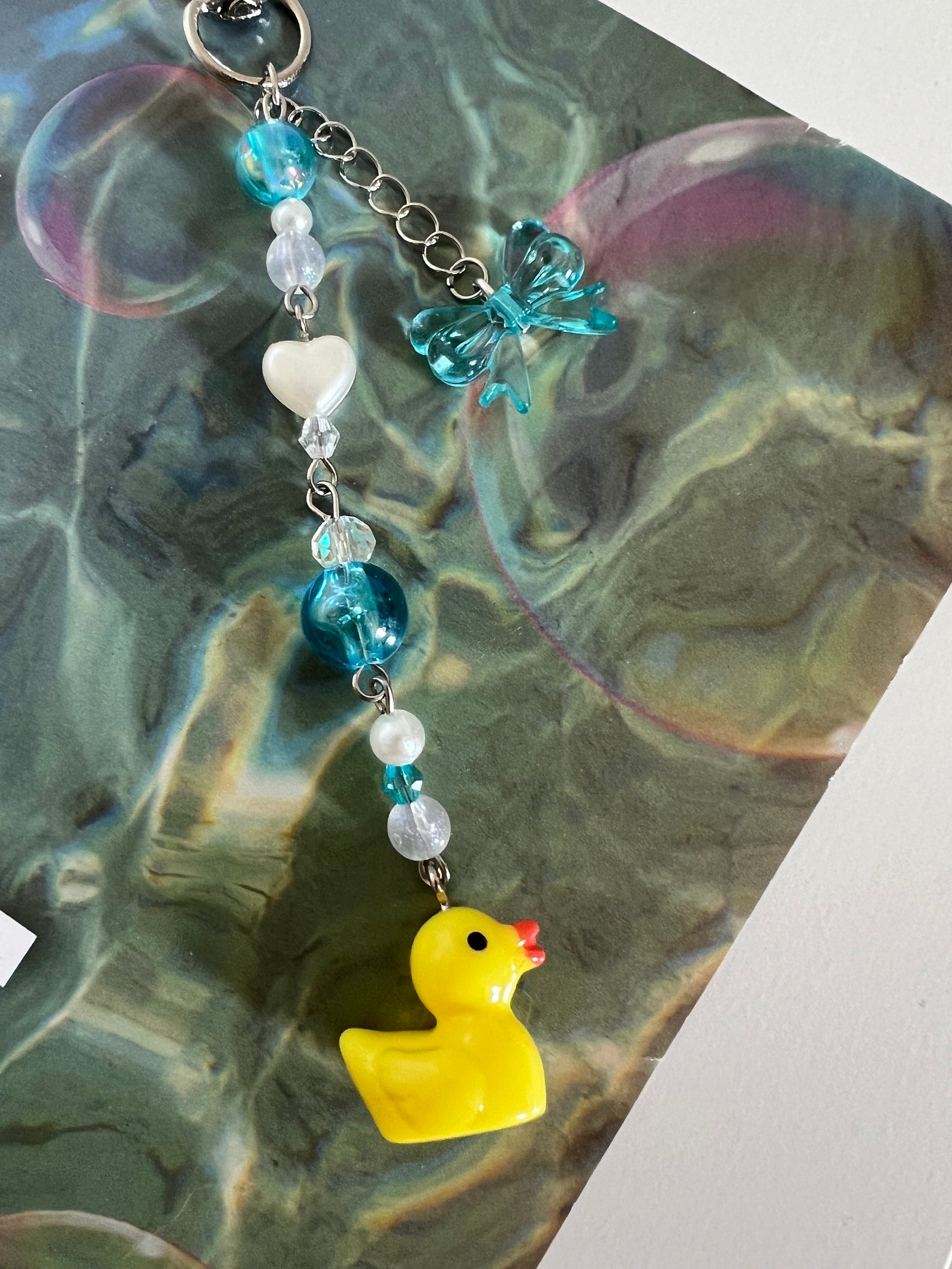 Blue and Yellow Duck Keychain - Etsy