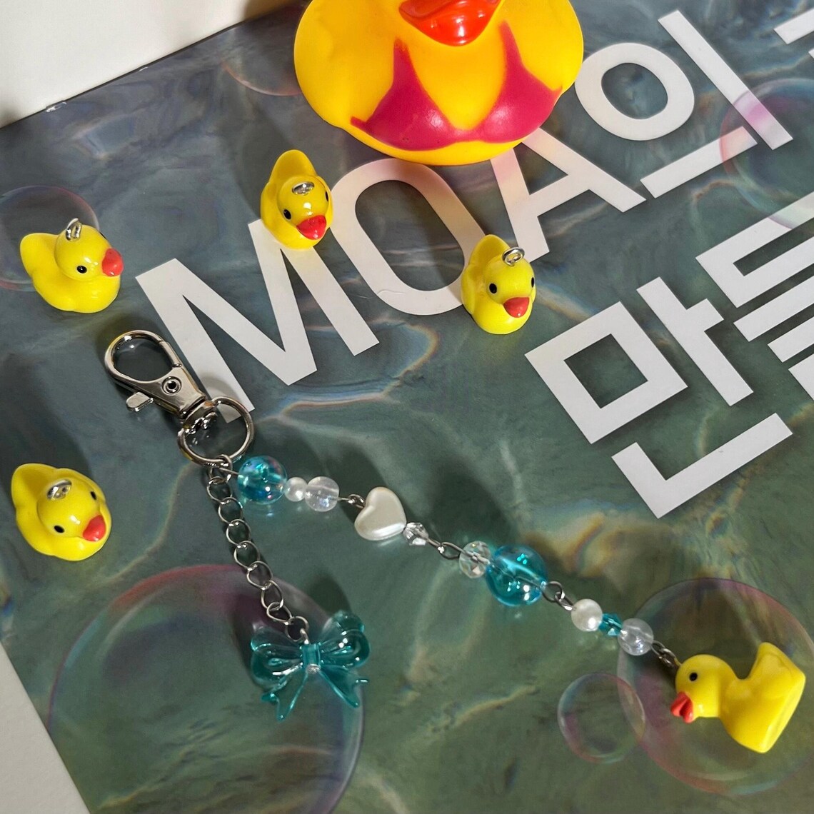Blue and Yellow Duck Keychain - Etsy