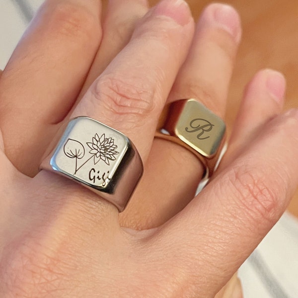 Mens Initial Ring - Etsy