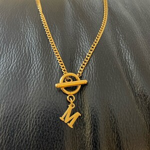 Men’s Cuban Chain Initial Necklace, Letter Pendant Choker, Waterproof ...