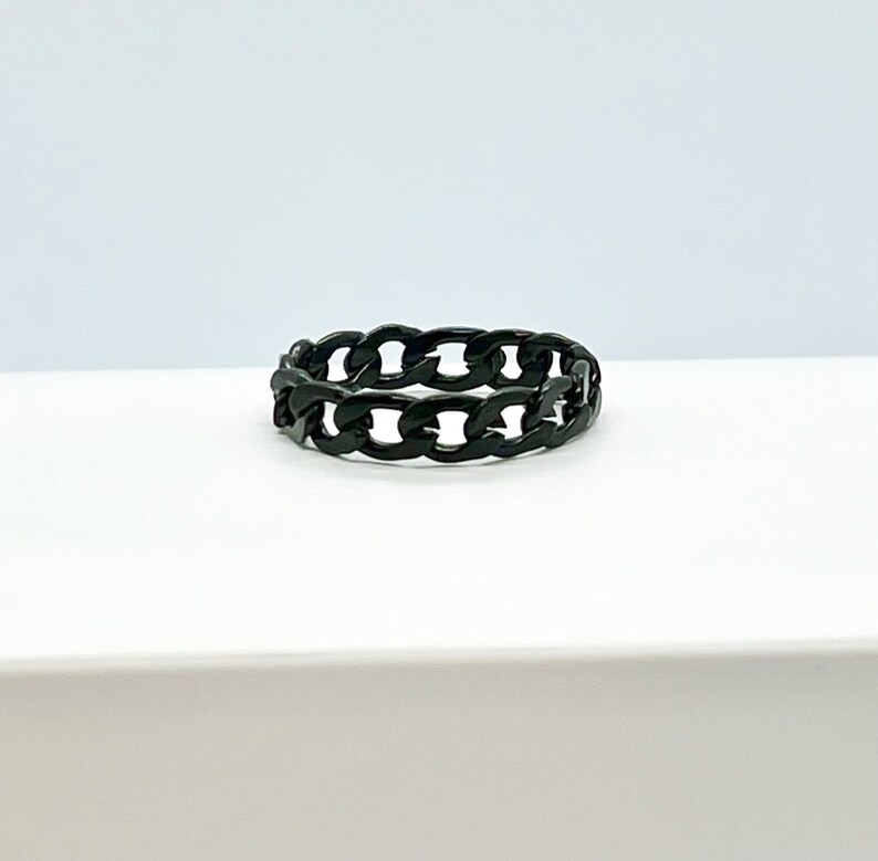 Gold Chunky Cuban Chain Ring, Silver Chain Link Ring for Men Women ...