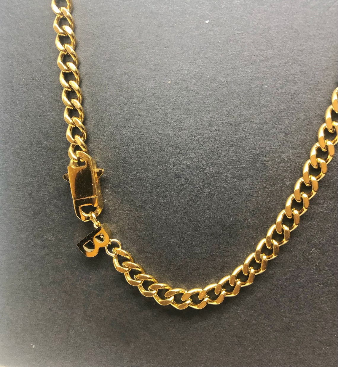 Gold Initial Necklace for Men, Custom Letter Name Choker, Stainless ...