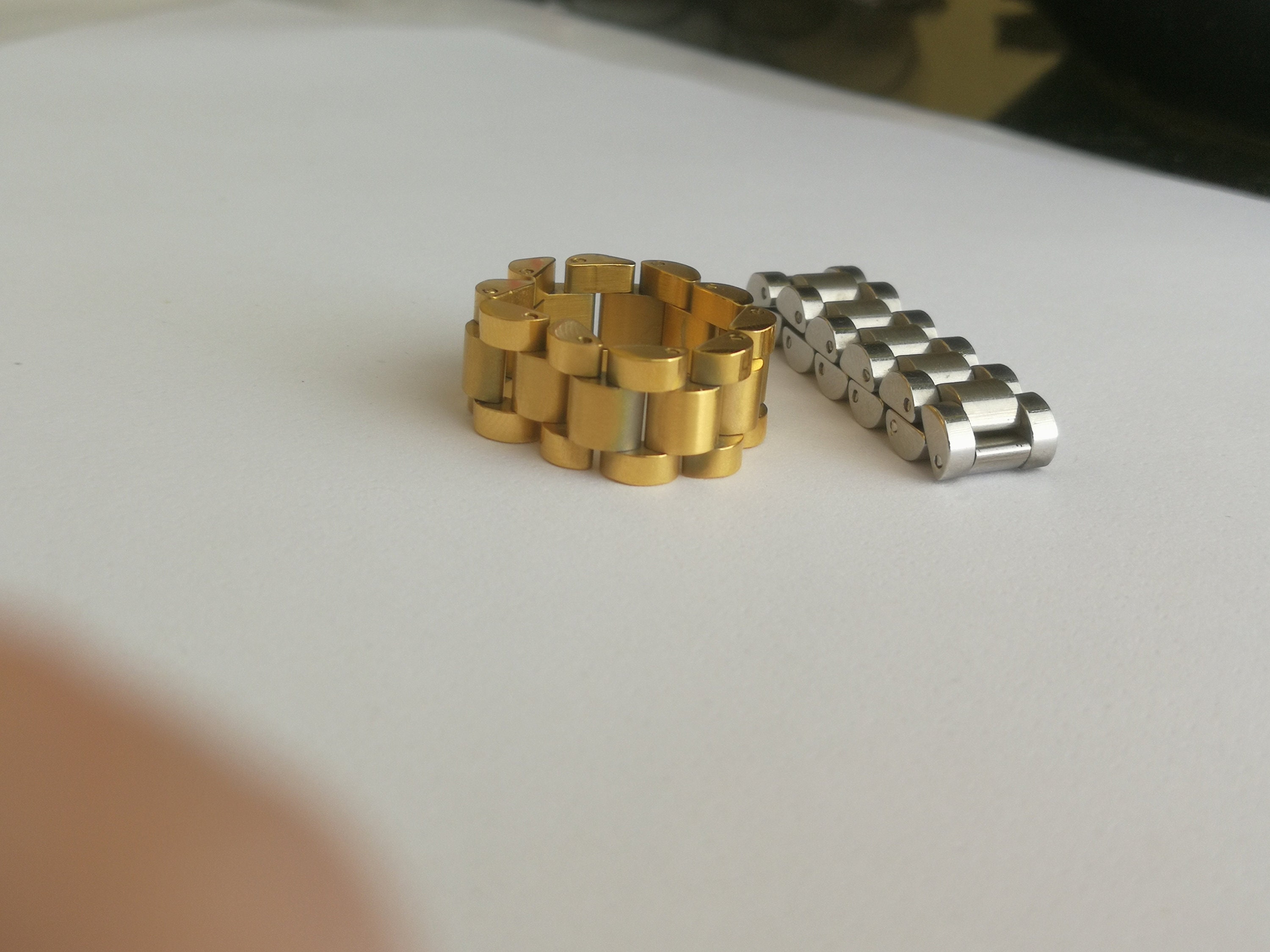 Silver Watch Band Chain Ring for Women, Gold Chunky Rolex Style Chain ...