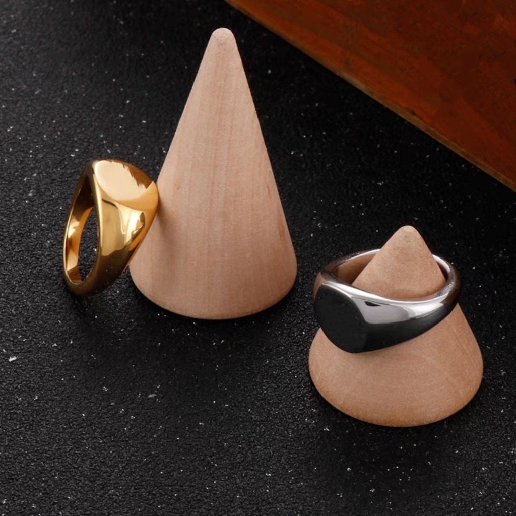 Men Gothic Initial Pinky Ring, Monogram Letter Signet Ring for Women ...