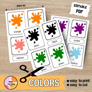 Flash Cards COLORS ENGLISH Edition • 20 Montessori Cards • Printable ...
