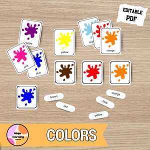 Flash Cards COLORS ENGLISH Edition • 20 Montessori Cards • Printable ...