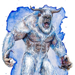 Yeti - Original Colored Pencil and Ink Drawing - Etsy