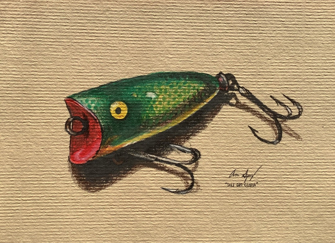 Fishing Lure 1 - Original Colored Pencil Drawing - Etsy