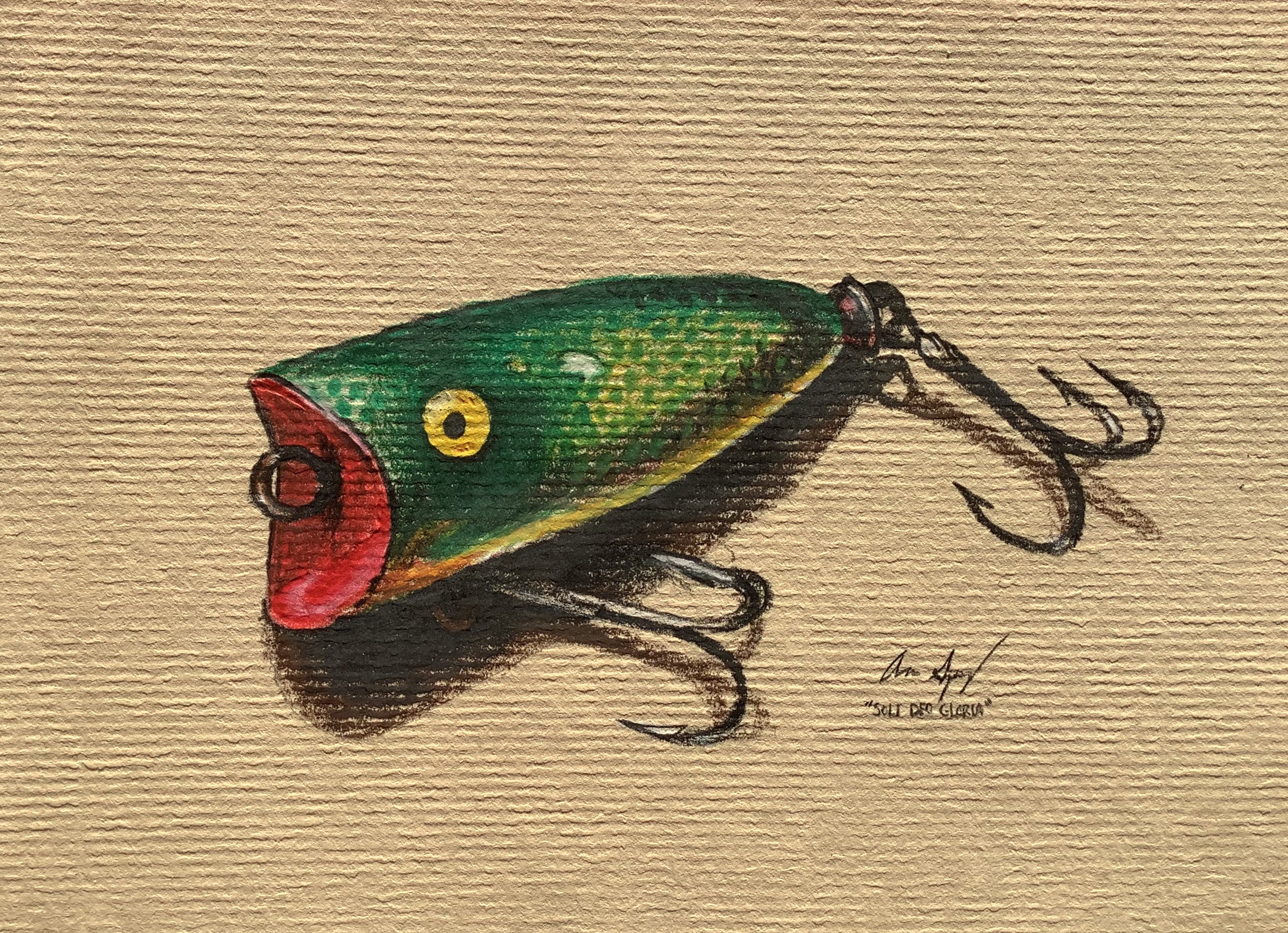 Fishing Lure 1 - Original Colored Pencil Drawing - Etsy