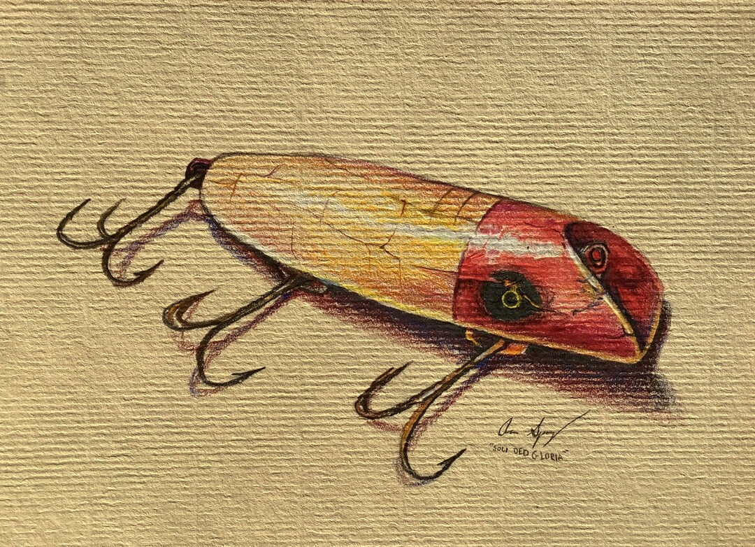 Fishing Lure 2 - Original Colored Pencil Drawing - Etsy