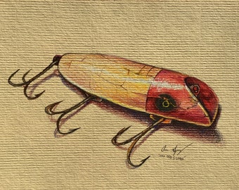 Fishing Lure 1 Original Colored Pencil Drawing - Etsy
