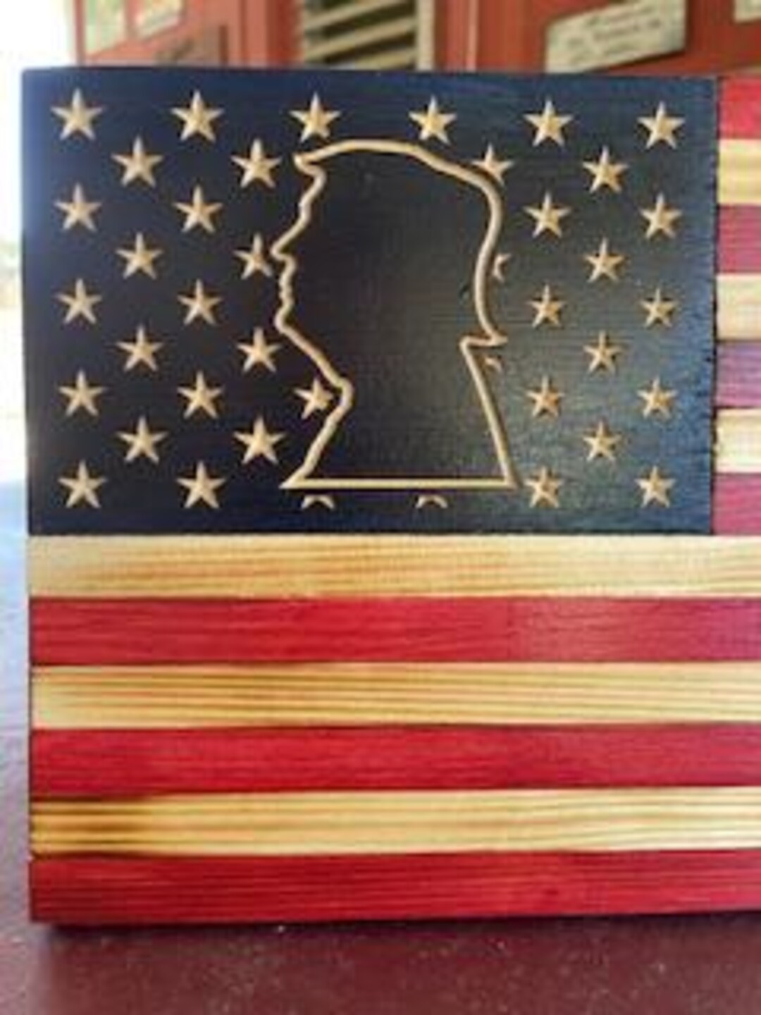 Donald Trump Profile Flag, Patriotic Wall Decor, Made in USA, Trump ...