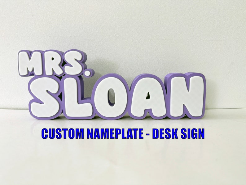 Personalized 3D Printed Name Plate Desk Sign - Etsy