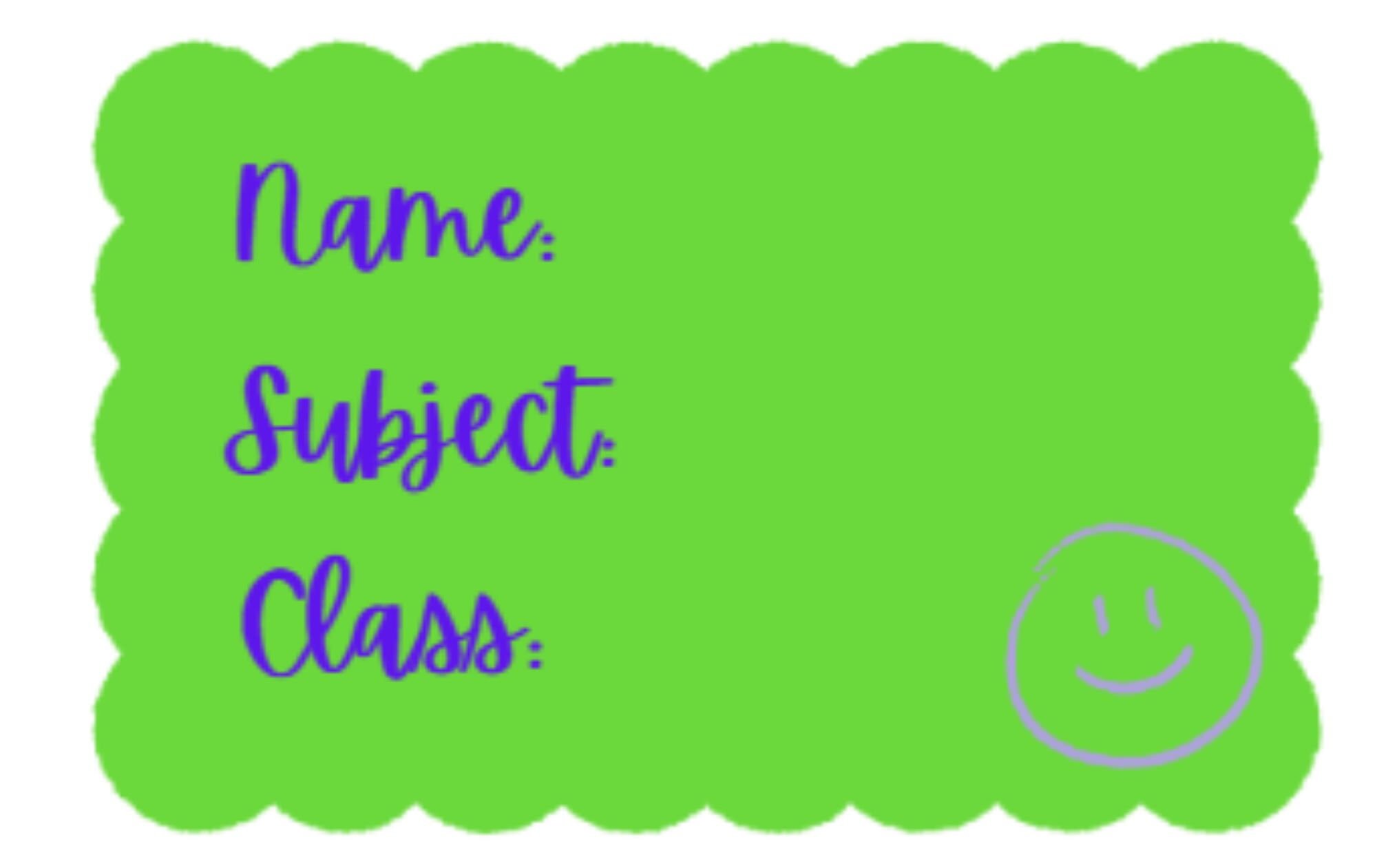 Labels for School (yellow and Green) Instant Download Pdf - Etsy