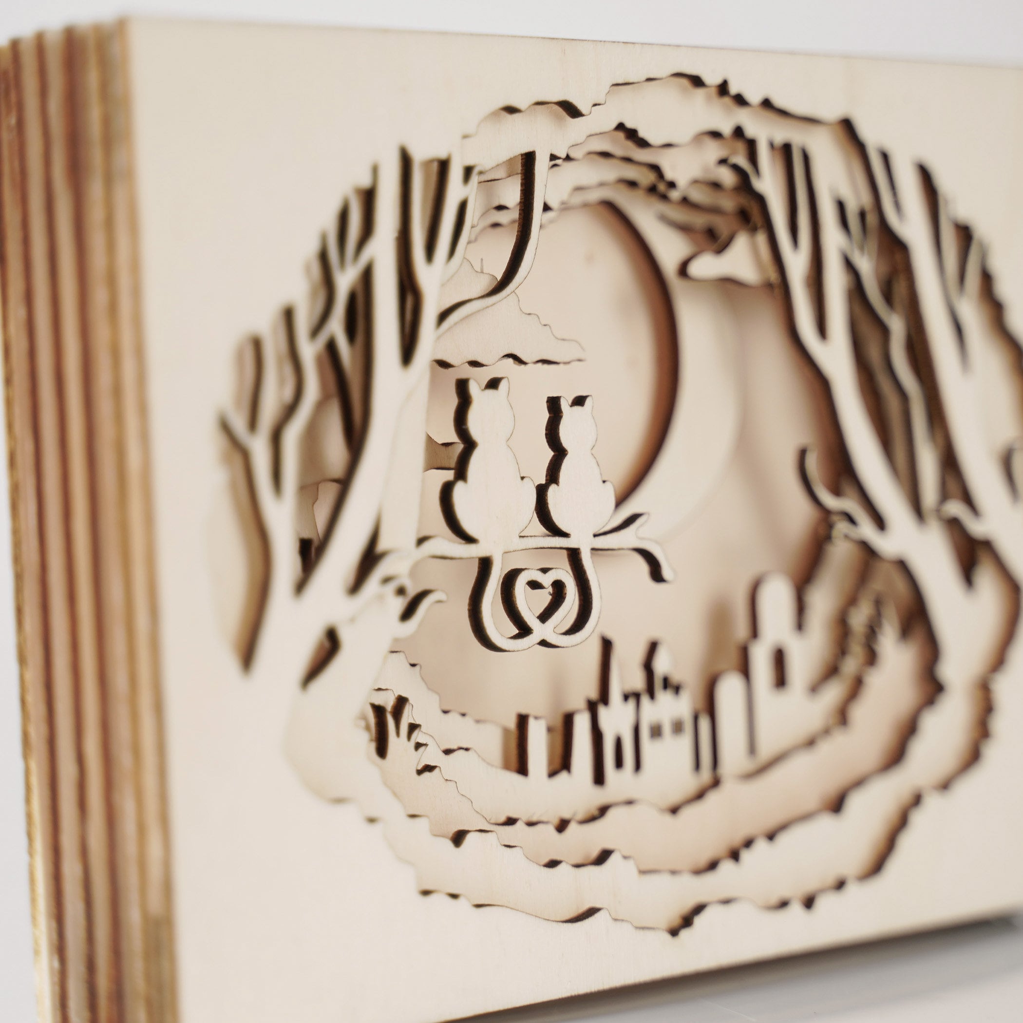 Multilayer Laser Cut File of a Romantic Scene Featuring a Couple of ...