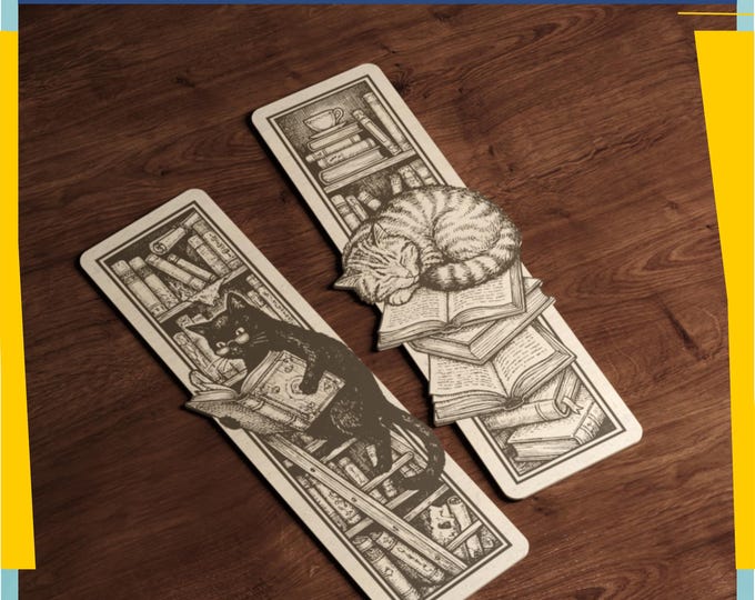 Bookmark With Cats SVG Vector Cut File, Animal Papercut, Scroll Saw ...