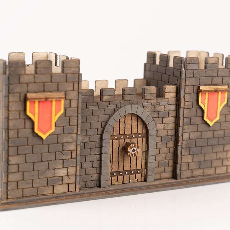 Laser Cut File Medieval Castle Desk Organizer Model | Storage Rack Pen ...