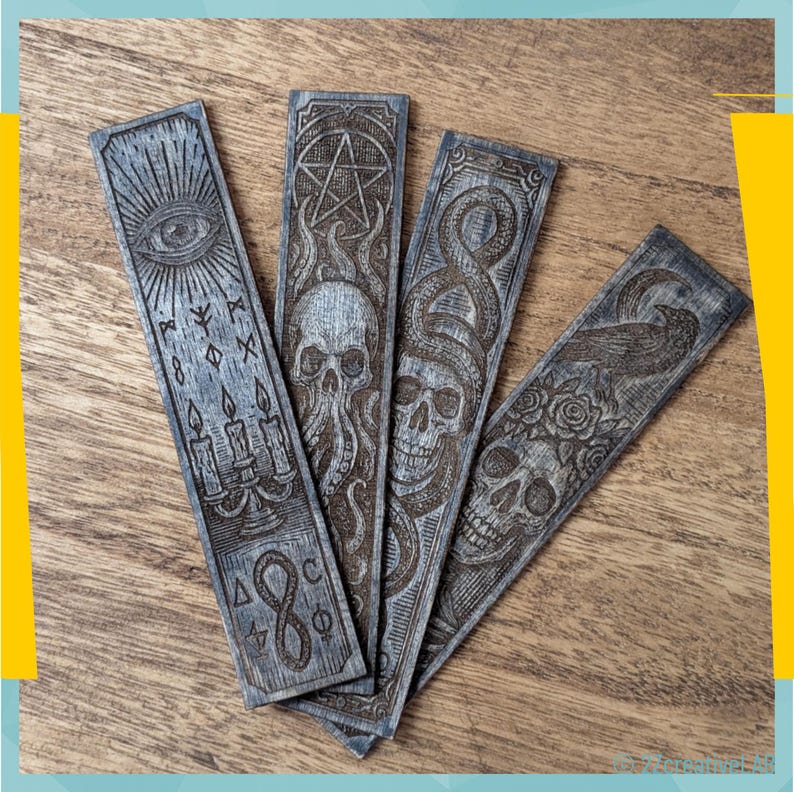 Tarot SVG Bookmark Bundle | Gothic Horror Laser Engraved Bookmarks ...
