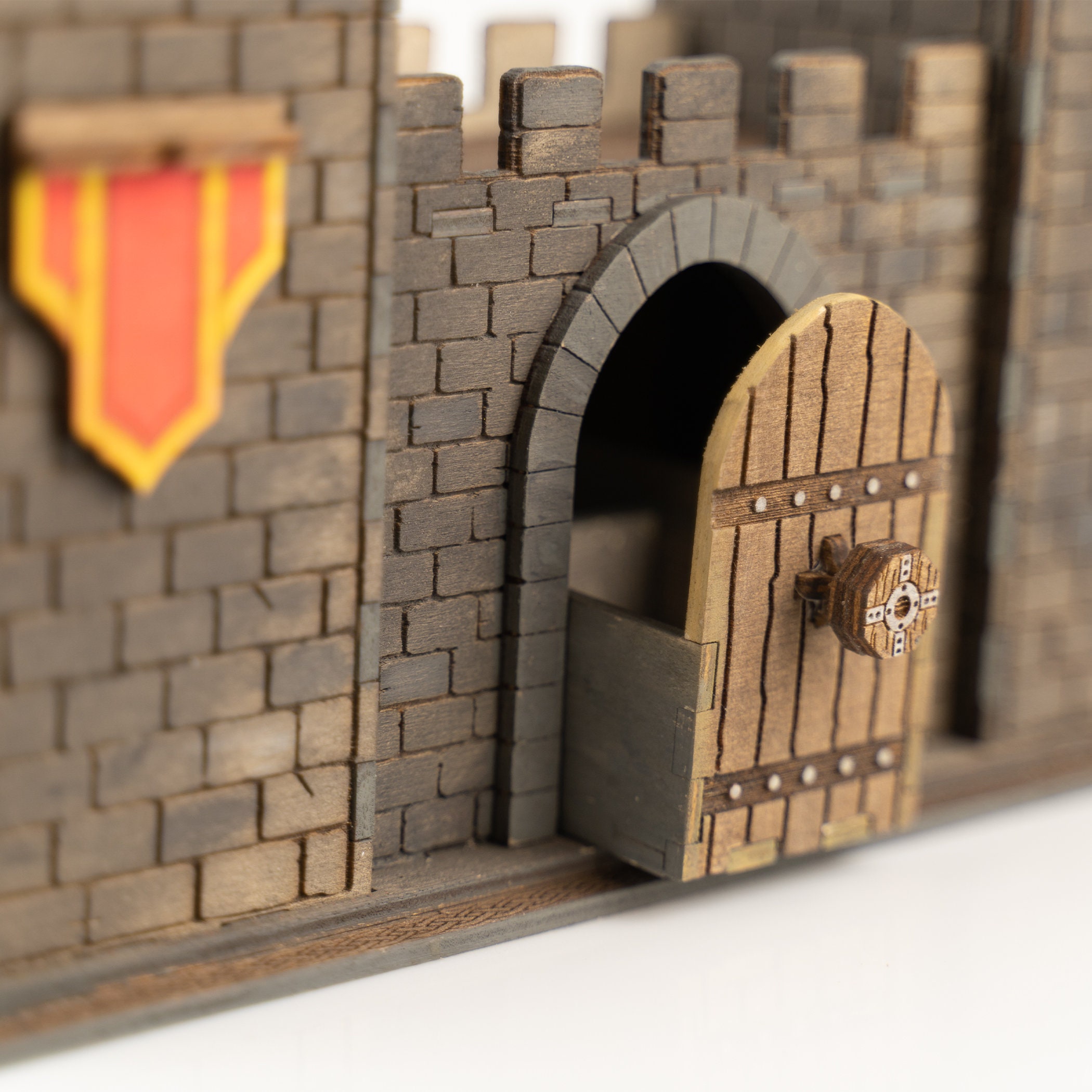 Laser Cut File Medieval Castle Desk Organizer Model | Storage Rack Pen ...