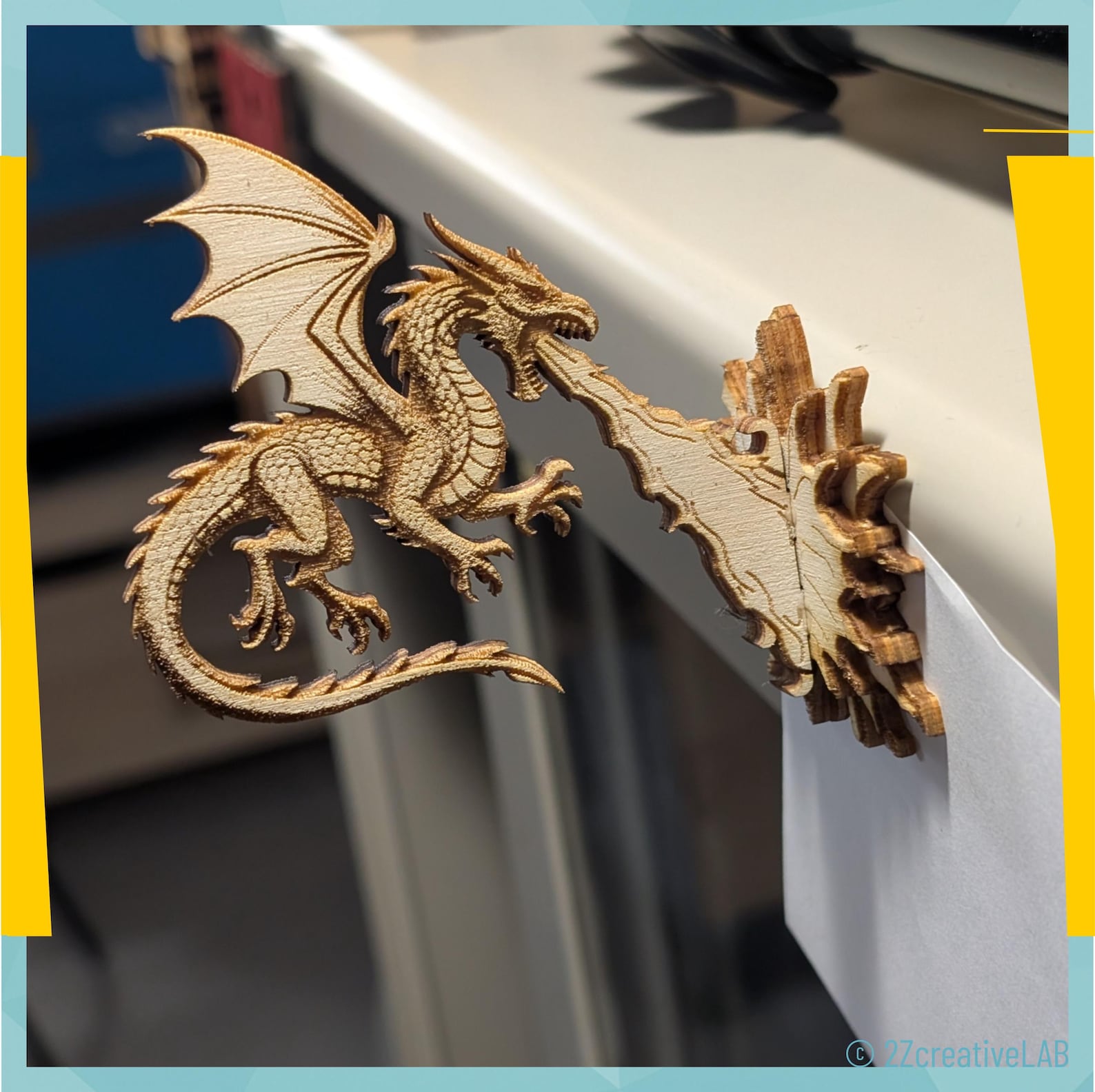 Dragon Fridge Magnet SVG | Laser Cut Scrap Wood Project | 3mm Plywood ...