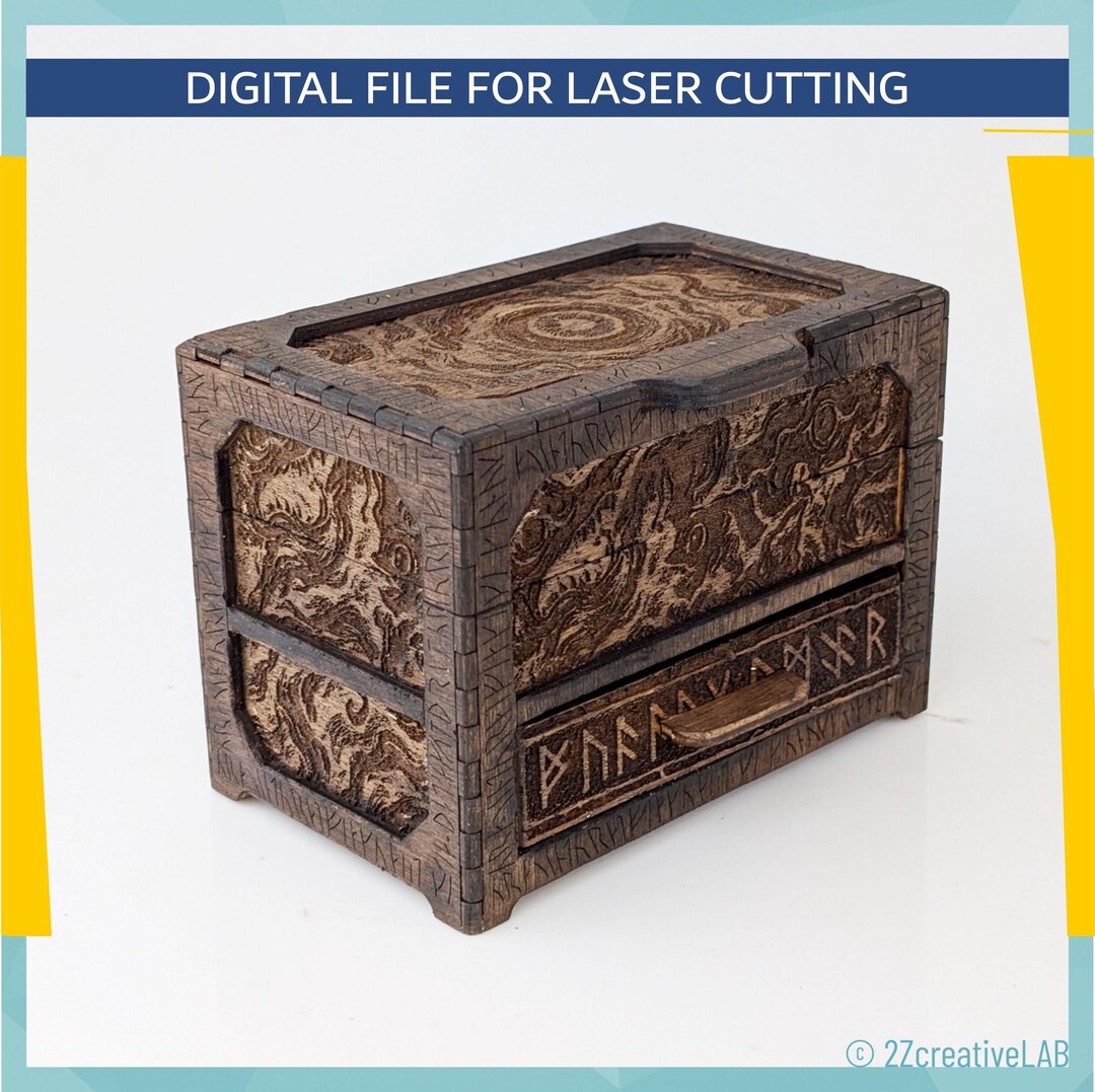 Fantasy Rune Wooden Box | SVG Digital File for Laser Cutting - Etsy