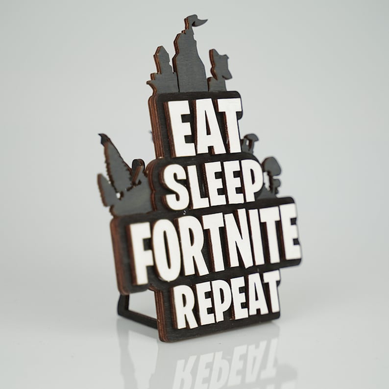 3D Layered Laser File of Fort Gaming "eat Sleep Fort Repeat" | Custom ...