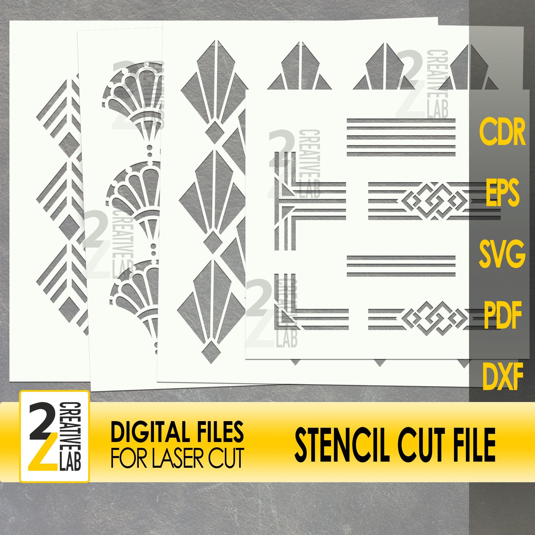 Art Deco Stencil SVG | 1920s Geometric Patterns (digital Download) - Etsy