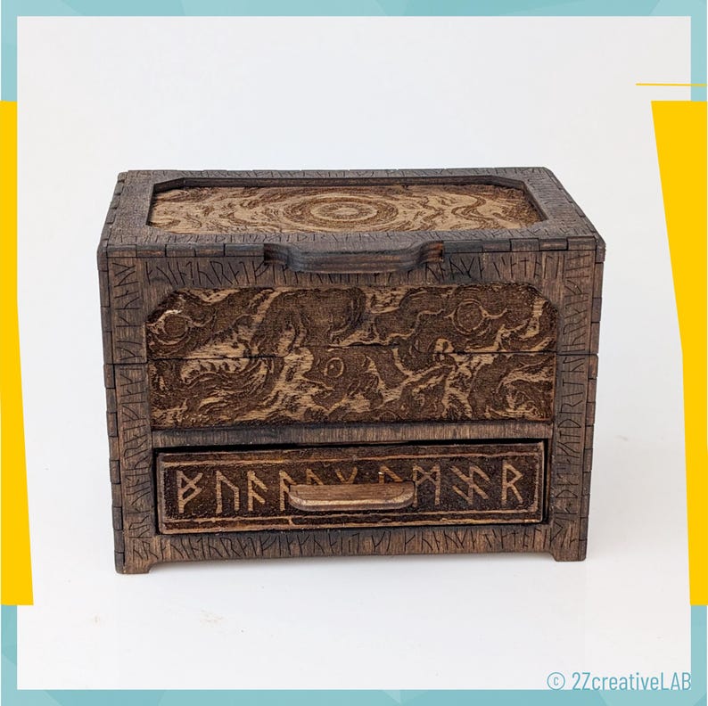 Fantasy Rune Wooden Box | SVG Digital File for Laser Cutting - Etsy