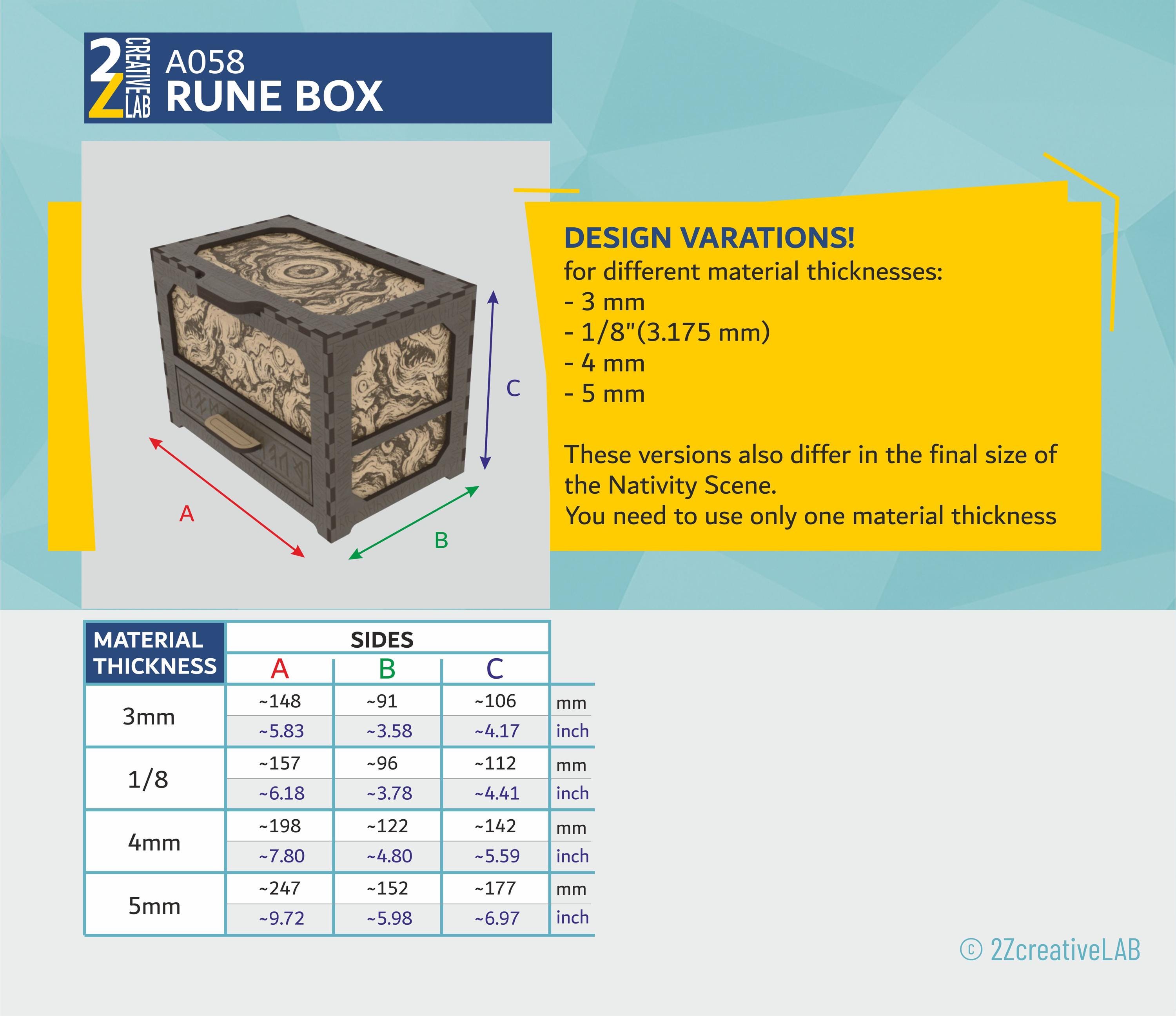 Fantasy Rune Wooden Box | SVG Digital File for Laser Cutting - Etsy
