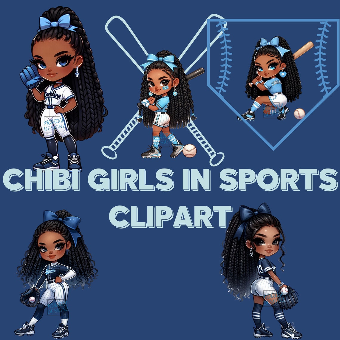 Chibi Girls Sports Clipart Chibi Sports Girls Digital Art Playful Chibi ...