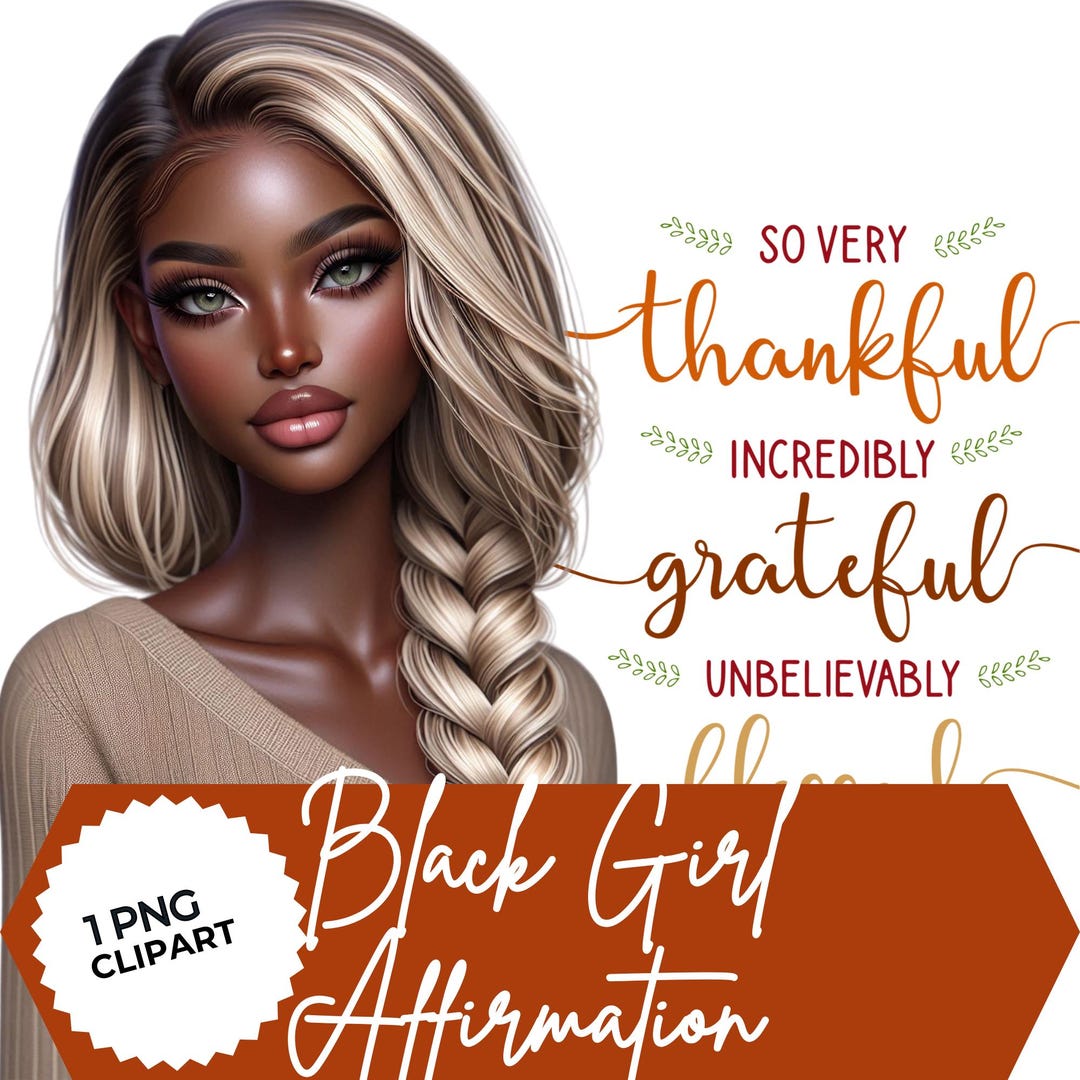 Black Girl Affirmation Clipart: Empowering PNG for Self-love ...