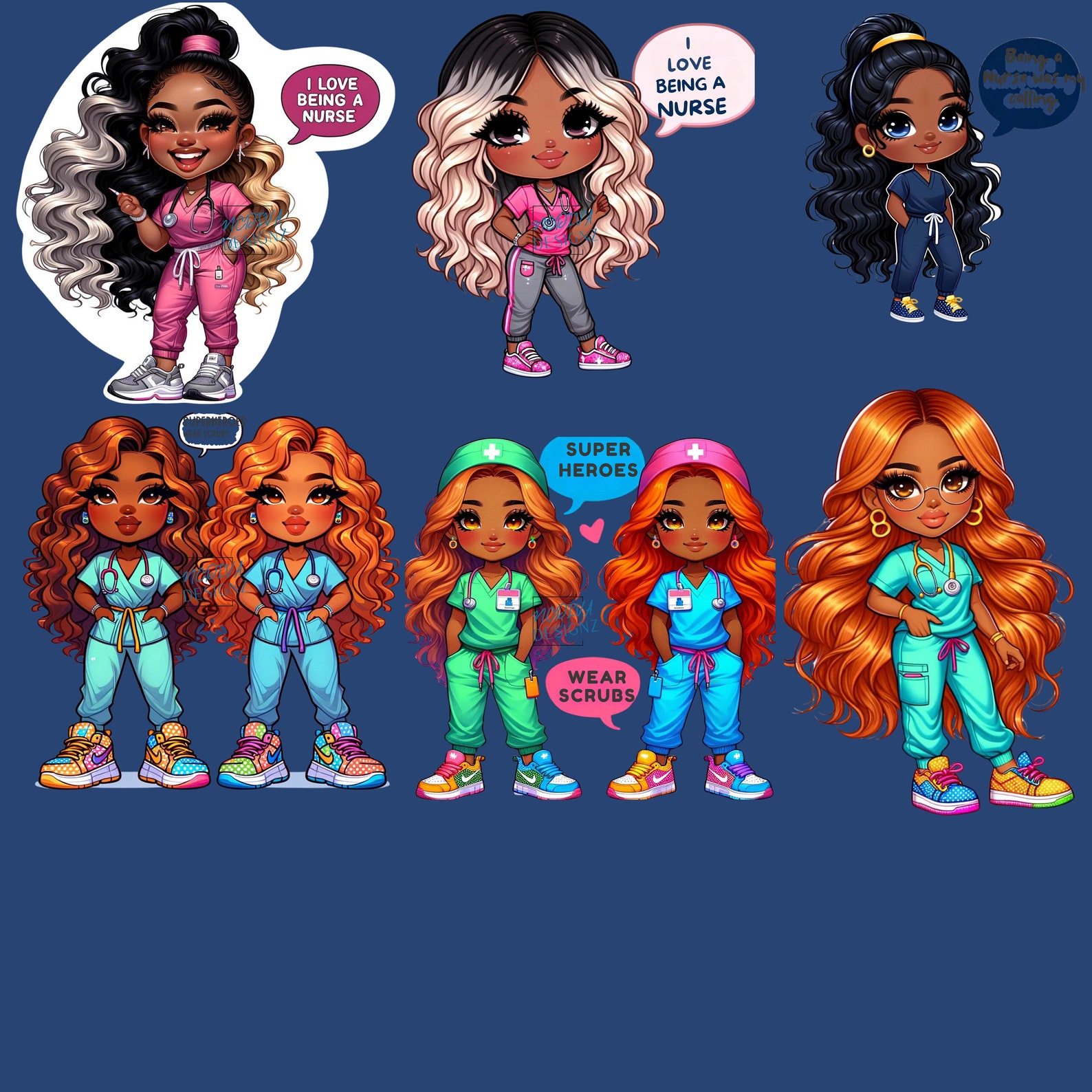 Chibi Nurse Clipart Chibi Nurse Digital Art Chibi Medical Professional ...