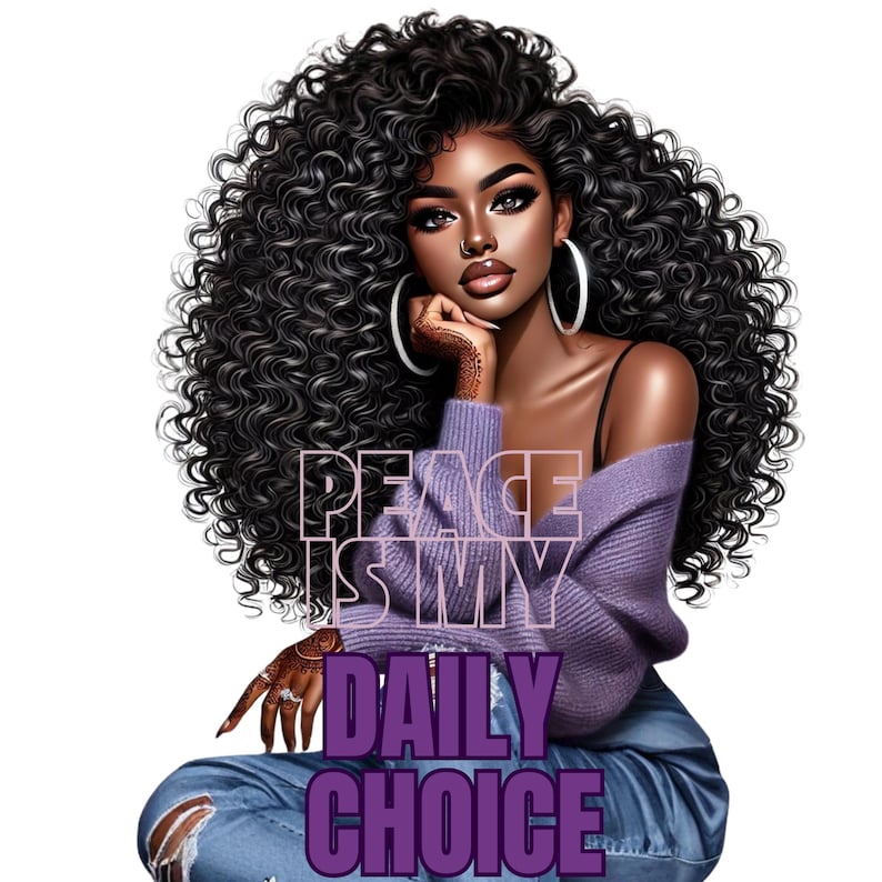 Black Girl Affirmation Clipart Bundle, Empowering PNG Digital Download ...