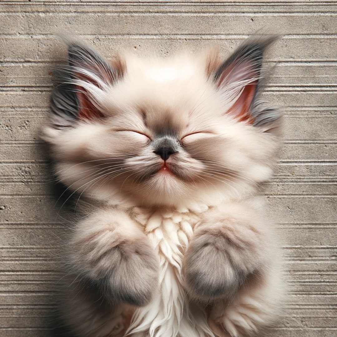 Sleeping Himalayan Kitten Art Print| Adorable Baby Himalayan Kitten ...