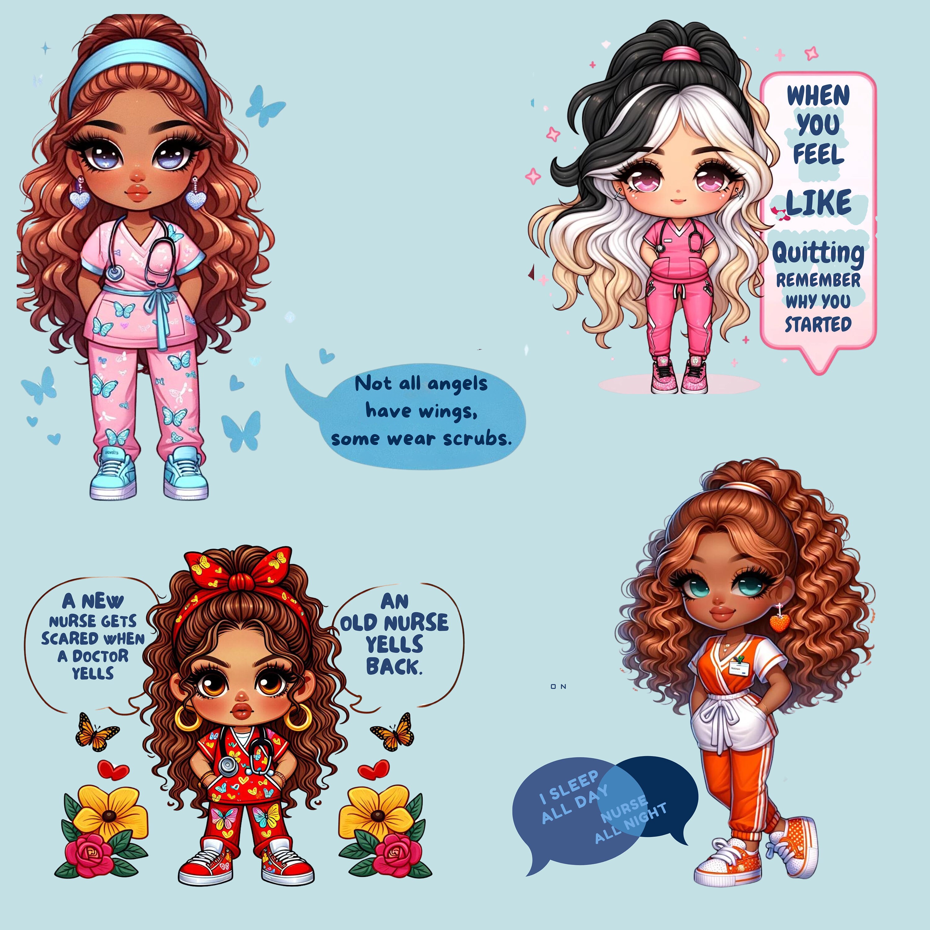 Chibi Nurse Clipart Chibi Nurse Digital Art Chibi Medical Professional ...