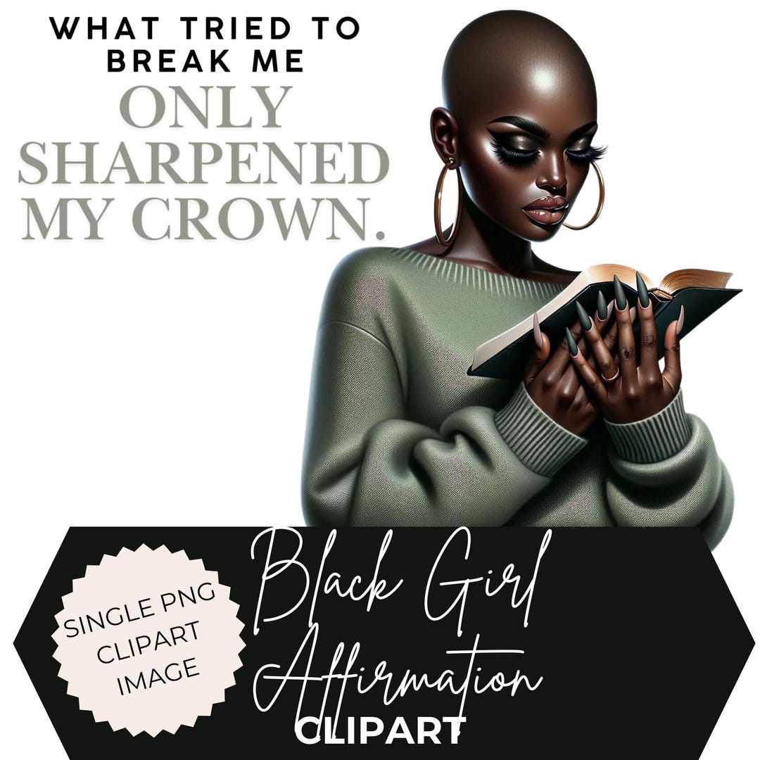 Black Girl Affirmation Clipart: Empowering Prayer PNG (digital Download ...